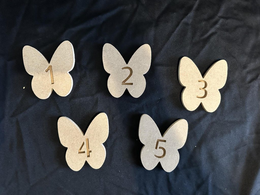Butterfly numbers ideal to add to any activity - Woodings Woodshack